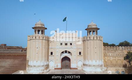 Aerial Panoramic View to the Lahore Fort, citadel in the city of Lahore ...