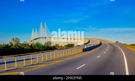 Sidney Lanier Bridge is a cable-stayed bridge carrying Route 17 over ...
