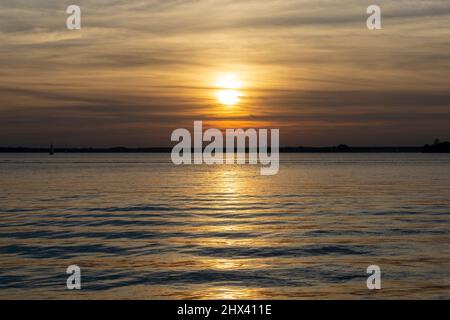 Sunset over Zegrze Lake Stock Photo - Alamy