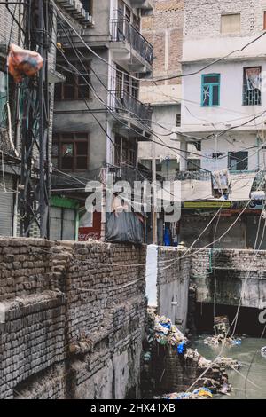 Daily Life View to the Peshawar City Center Empty Streets with No ...