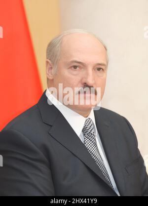 Portrait of Alexandr Lukashenko , President of the Republic of Belarus ...