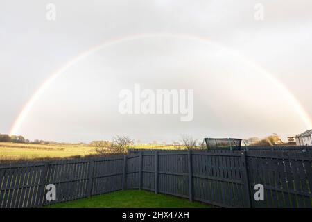 Colourful Rainbow over the Perceton Fields in Irvine Scotland Stock ...