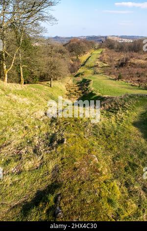 View looking east along the Antonine Wall from Bar Hill, Twechar near ...