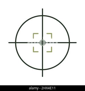 Gunsight icon. Outline gunsight vector icon color flat isolated Stock ...