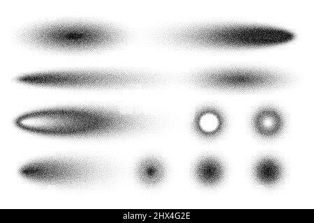 Stipple shadows set, dotted design elements. Fading gradient. Stippling ...