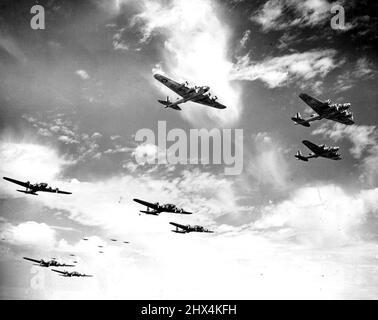 Formation Of Boeing B-17 Flying Fortresses Of The 91St Bomb Group Drone ...