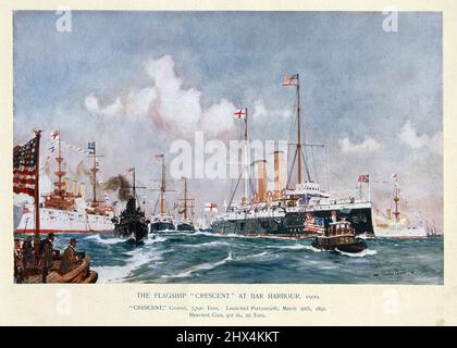 HMS Crescent, Edgar-class cruiser, WW1 Stock Photo - Alamy