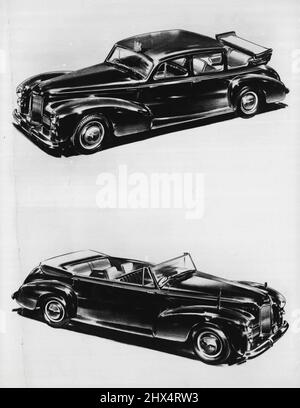 Vintage 1948 Humber Super Snipe Sedan driving on country roads near the ...