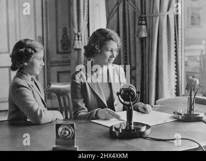 Royal Princesses at the Microphone Princess Elizabeth and Princess ...