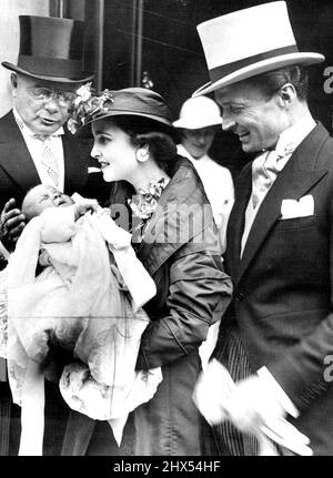 Barbara Hutton, Countess Von Haugwitz-Reventlow, a month after birth of ...