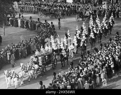 The Irish State Coach carrying King Charles III and US President Donald ...