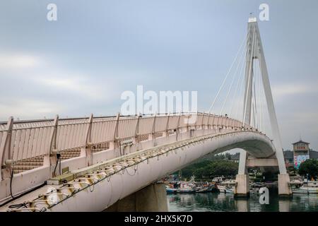 The Lover's Bridge at Tamsui District in New Taipei, Taiwan Stock Photo ...