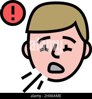 weight loss mesothelioma color icon vector illustration Stock Vector ...