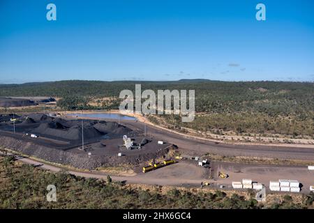 Aerial of coal mining near Moranbah Central Queensland Australia Stock ...