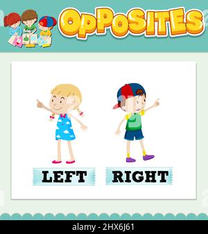 Opposite words with left and right illustration Stock Vector Image ...