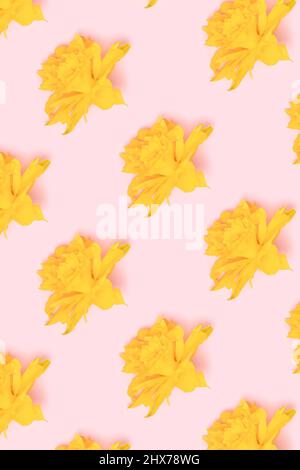 Repetitive pattern made from pink star foil balloon. Creative layout ...