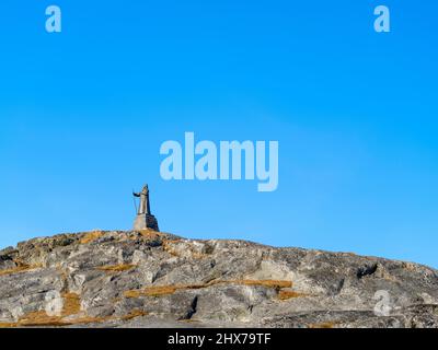 Monument commemorating Hans Egede. Nuuk the capital of Greenland during ...
