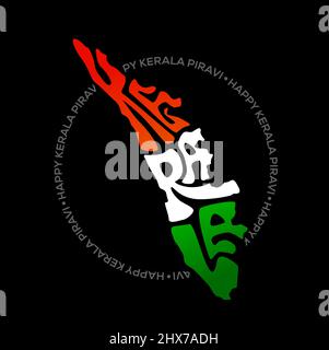 Kerala map lettering in english typography. Kerala map lettering black ...