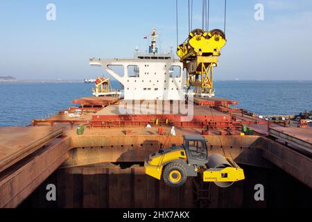 YANTAI, CHINA - MARCH 10, 2022 - A passenger rolling ship of China ...