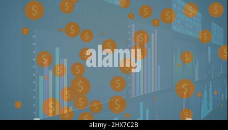 Image of data processing over dollar symbols Stock Photo - Alamy