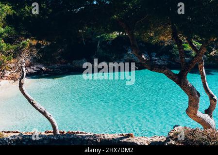 Beach with azure waters on Palma Stock Photo - Alamy