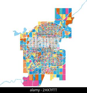 Edmonton, Canada, high resolution vector map with city boundaries, and ...