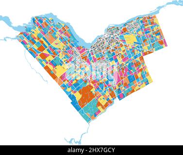 Ottawa, Canada, high resolution vector map with city boundaries, and ...