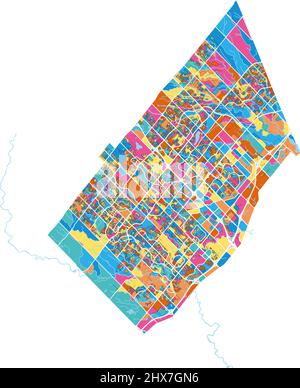 Map of Brampton city, Ontario, Canada. Horizontal background map poster ...