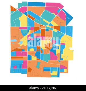 Colorful vector map of Langley, British Columbia, Canada. Art Map ...