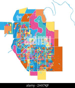 Red Deer city (Canada, Alberta Province) map vector illustration, scribble sketch Red Deer map ...