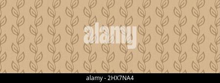 Ecru recycled corrugated card paper border texture. Patterned neutral ...