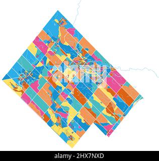 Colorful vector map of Halton Hills, Ontario, Canada. Art Map template ...