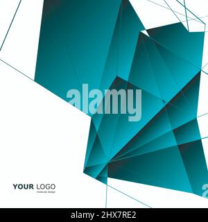 Abstract polygonal network shapes with connecting dots and lines. Science and technology ...