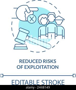 Thin line blue reduced risk of rejection icon concept Stock Vector ...
