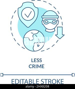 less crime line icon, outline symbol, vector illustration, concept sign ...