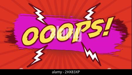 Image of ooops text on red background Stock Photo - Alamy