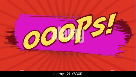 Image of ooops text on red background Stock Photo - Alamy