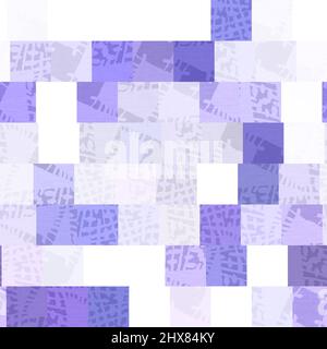 Random patchwork purple mosaic pixel grid seamless pattern. Modern ...