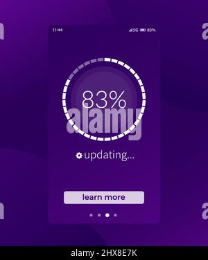 progress screen, updating, mobile app ui Stock Vector Image & Art - Alamy