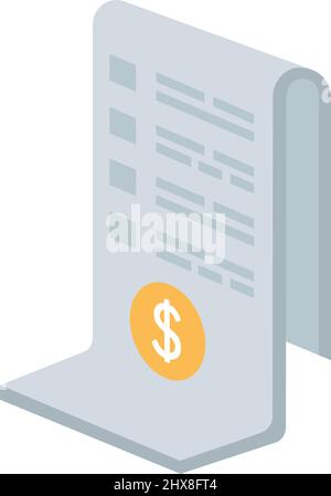 Paper receipt icon, isometric style Stock Vector Image & Art - Alamy