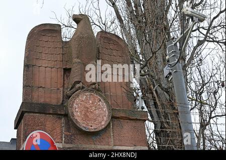 Relics of Nazi architecture at a former barracks in Heidelberg Stock ...