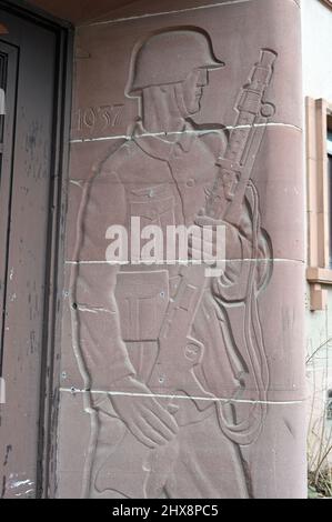 Relics of Nazi architecture at a former barracks in Heidelberg Stock ...