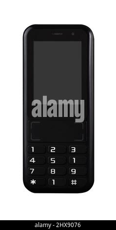 Push-button black mobile cellphone with russian and english keyboard ...