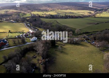 Commondale Village, North York Moors from the Air, North Yorkshire ...
