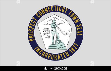 official flag of Prospect, Connecticut untied states of America at ...