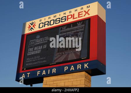 The CrossPlex marquee sign with graphic promoting the NCAA Indoor Track ...