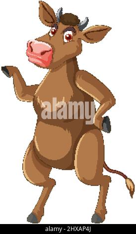Cow standing on two legs cartoon character illustration Stock Vector ...