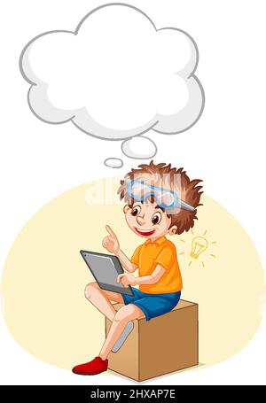 Kid On Ipad Clipart