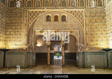 Botschaftersaal Salón de Embajadores, Königspalast Alcázar, Sevilla ...