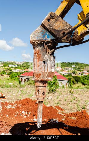 Jackhammer Attached To Backhoe Arm Stock Photo - Alamy